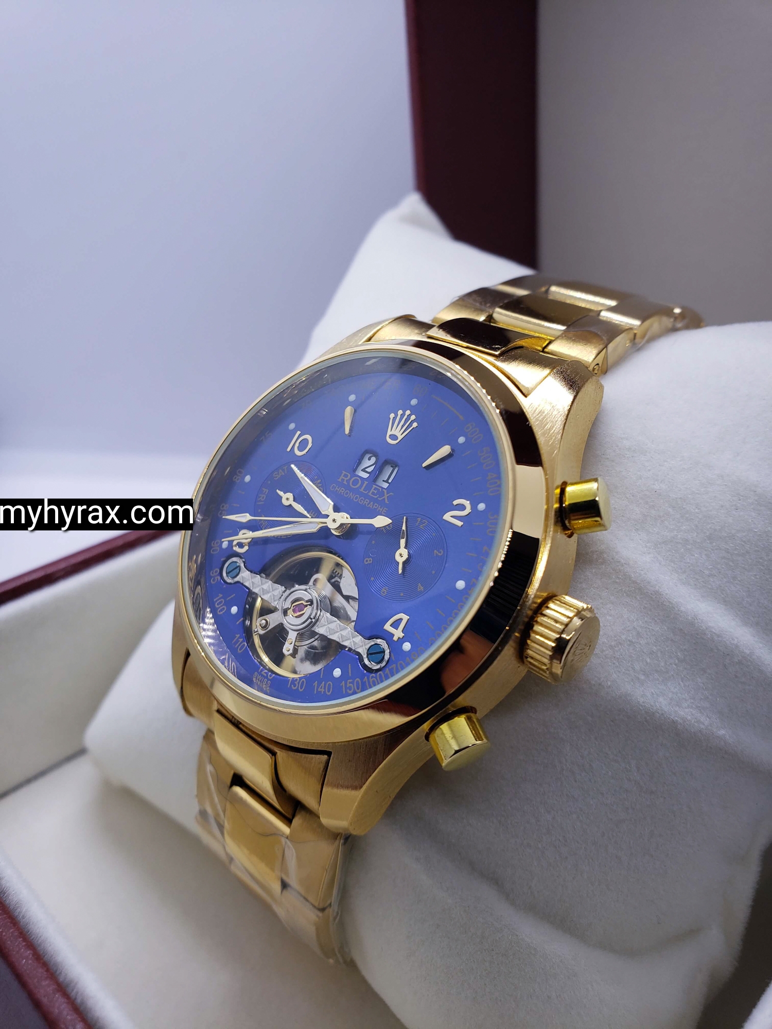 Automatic Chrono Watch Gold Blue – my Hyrax